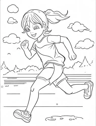 relay race coloring page