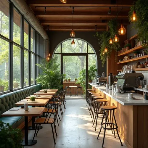Coffee Shop Green Architecture Design Ideas