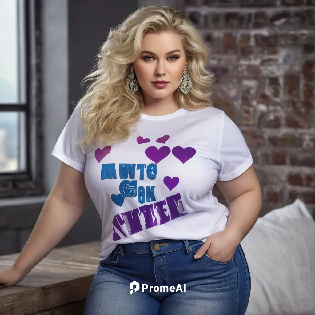 AI Image Generator of Photography-General-Natural plus size lady, white ...