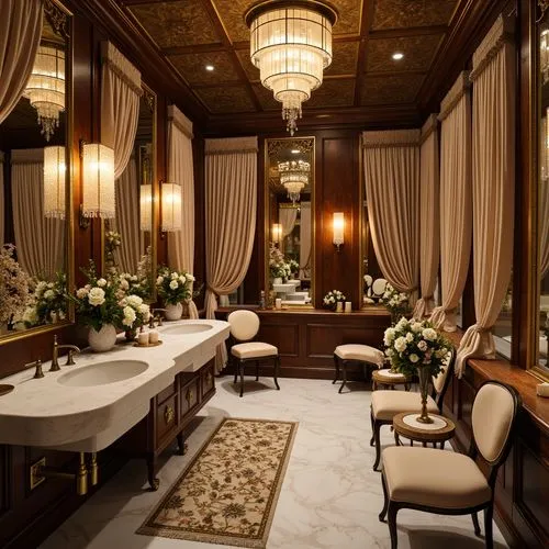 Baroque Style Powder Room Interior Design Ideas