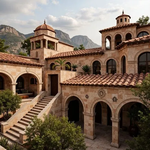 Coastal Byzantine Style Houses with Concrete Material in Tangerine ...